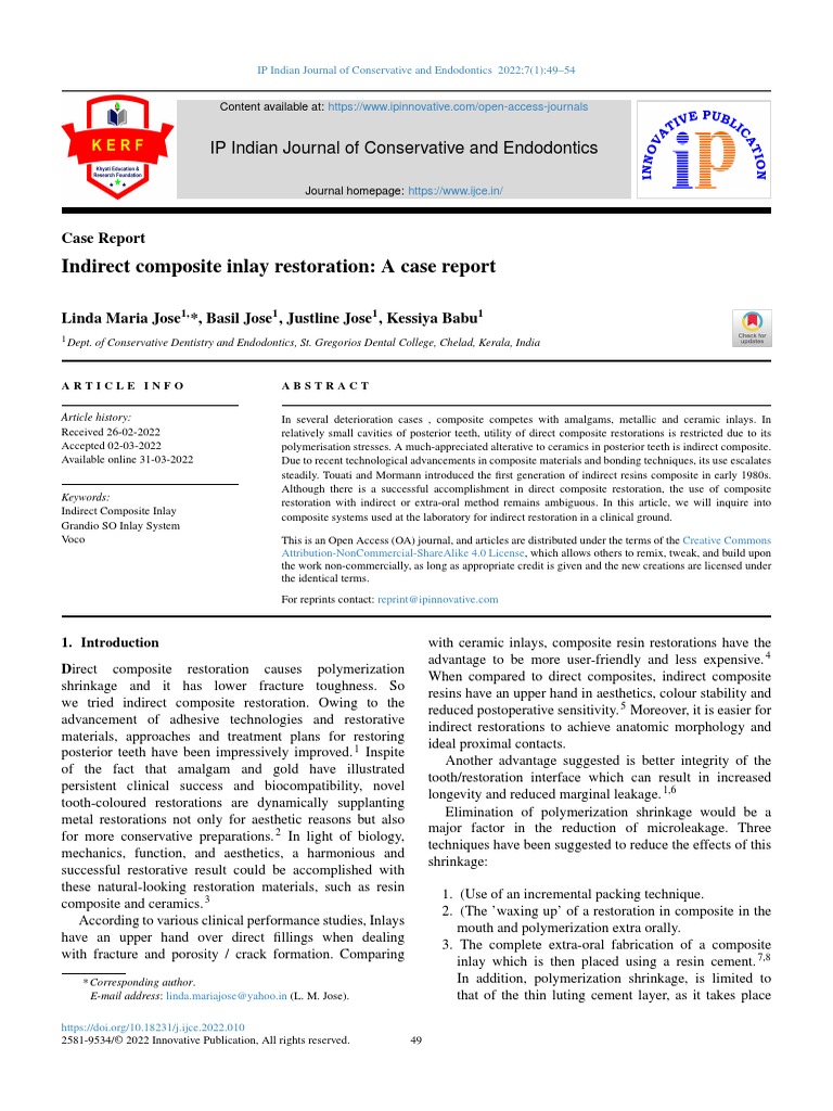 Indirect_composite_inlay_restoration_A_case_report | PDF | Dental ...