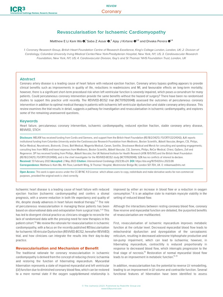 ICR Wa WEB | PDF | Coronary Artery Bypass Surgery | Percutaneous ...