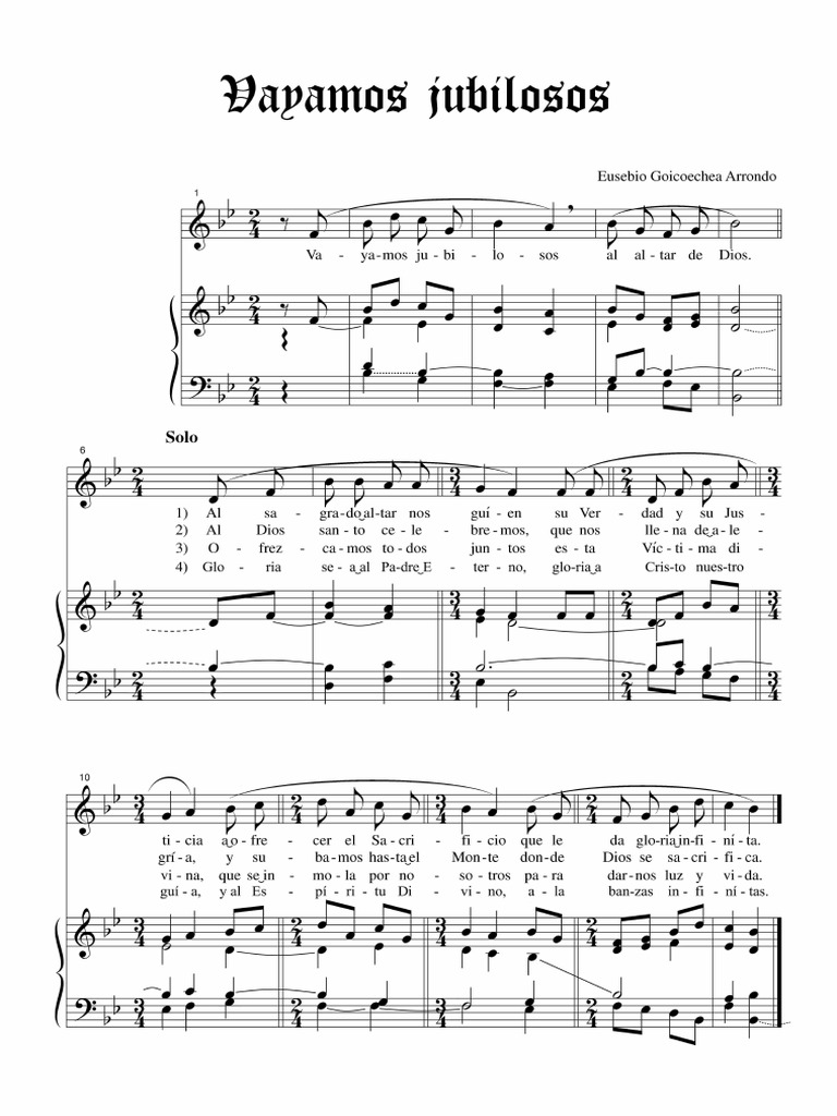 Vayamos Jubilosos (Órgano) | PDF