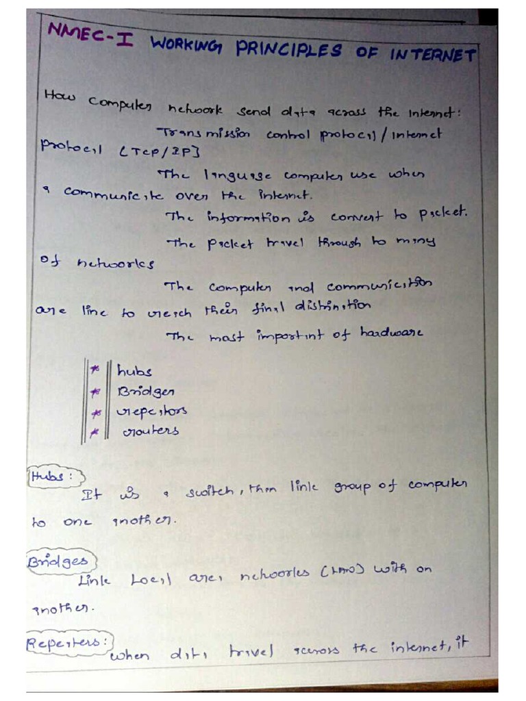 NMEC - 1 Working Principles of Internet | PDF