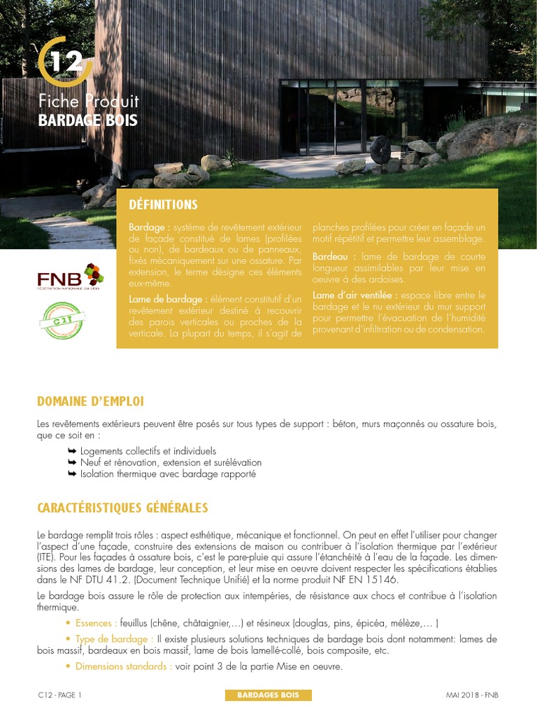 Bardage Bois | PDF | Bois (matériau de construction) | Isolation thermique du bâtiment