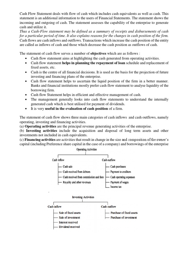 Cash Flow-Working Capital Notes | PDF | Cash Flow Statement | Dividend