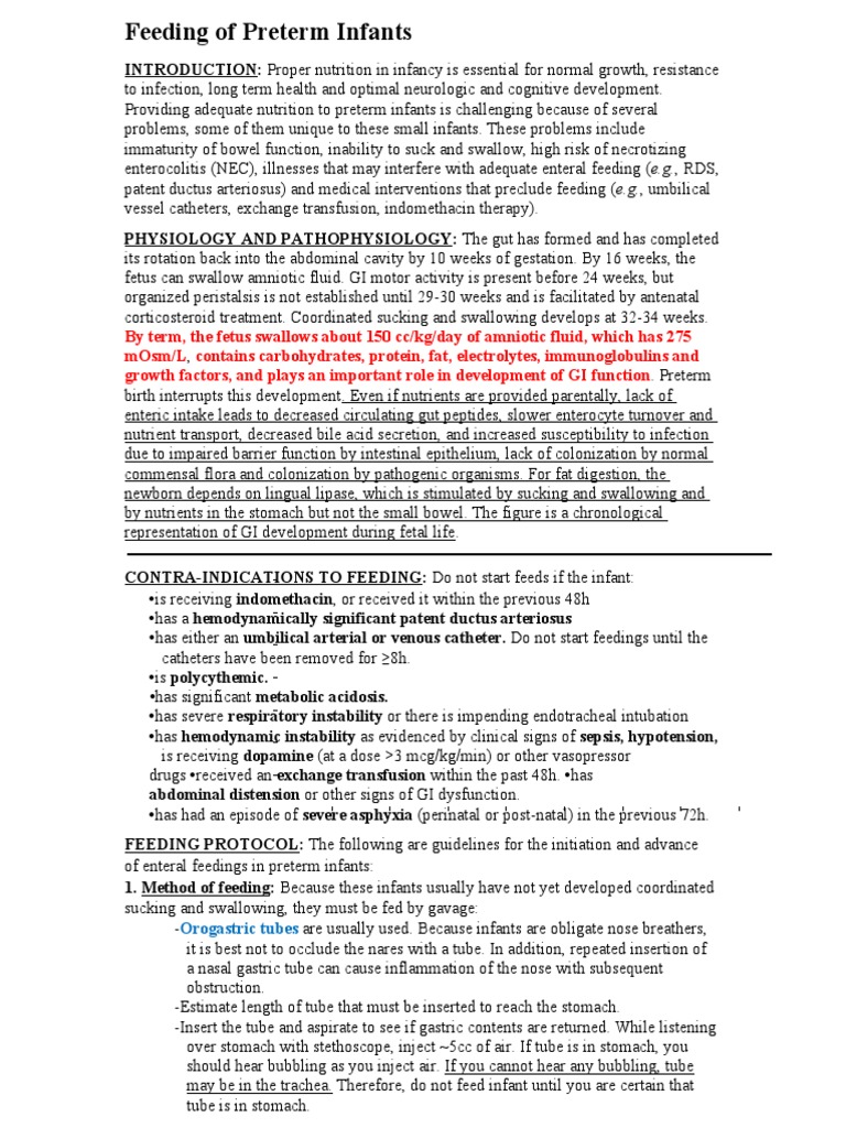 Preterm Feeding | PDF | Preterm Birth | Gastrointestinal Tract