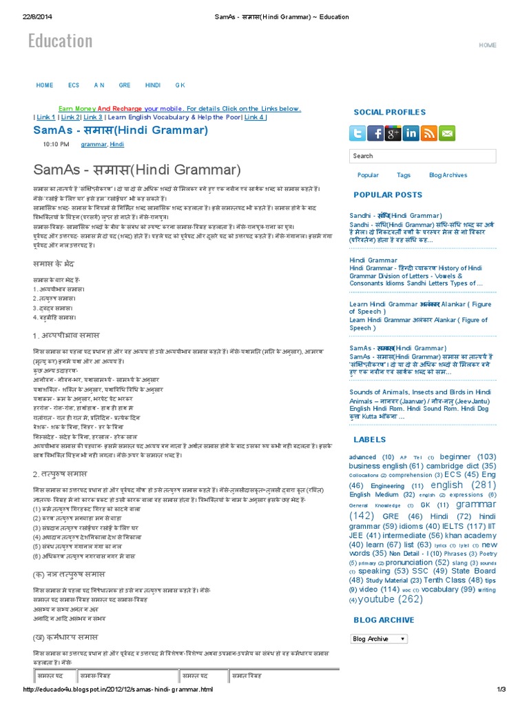 Qdoc - Tips - Samas Hindi Grammar Education | PDF
