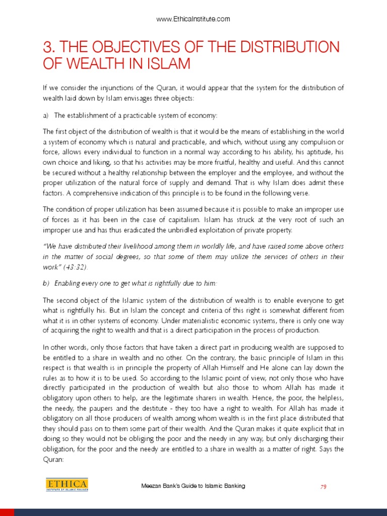 The Objectives of The Distribution of Wealth in Islam | Download Free ...