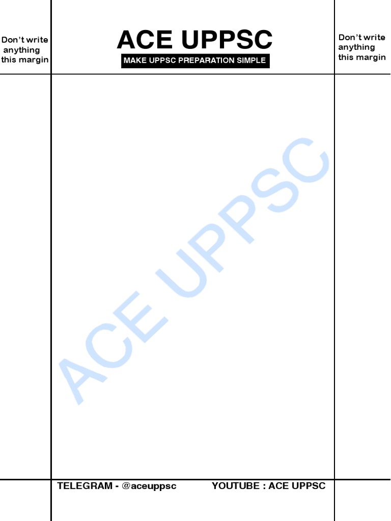ACE UPPSC MAINS ANSWER COPY | PDF