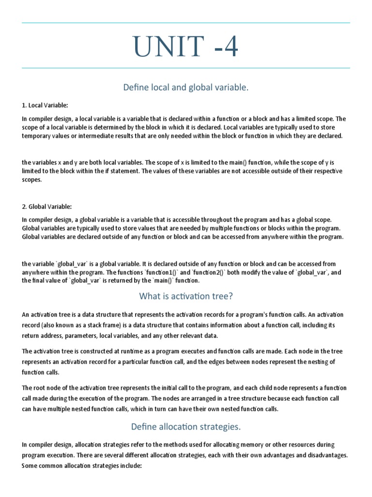 Unit 1 | PDF | Variable (Computer Science) | Parameter (Computer ... Unit 1 | PDF | Variable (Computer Science) | Parameter (Computer ...