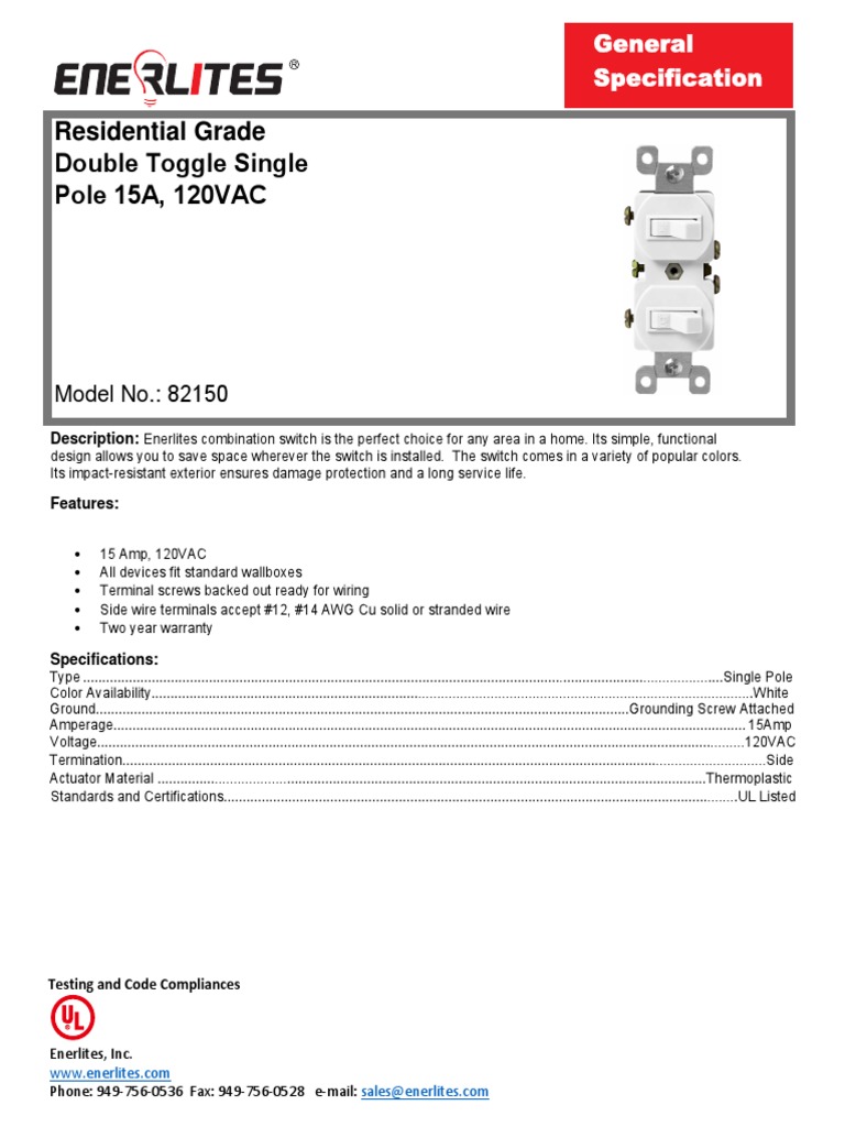 Cutsheet | PDF | Switch | Electrical Wiring