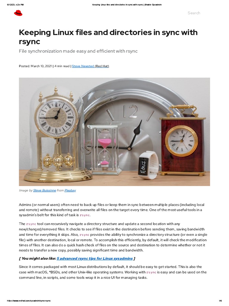 Rsync - Keeping Linux Files and Directories in Sync With Rsync - Enable Sysadmin | PDF ...