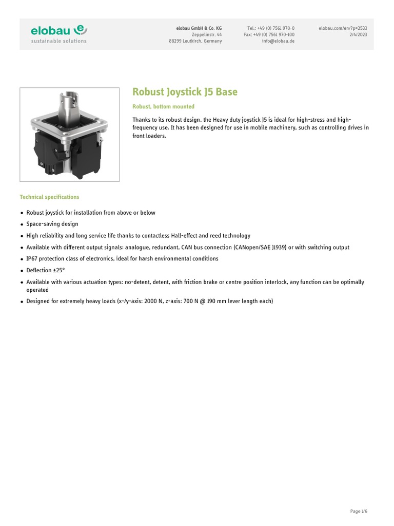 Robust Joystick j5 Base | PDF | Electrical Engineering | Electronic Engineering