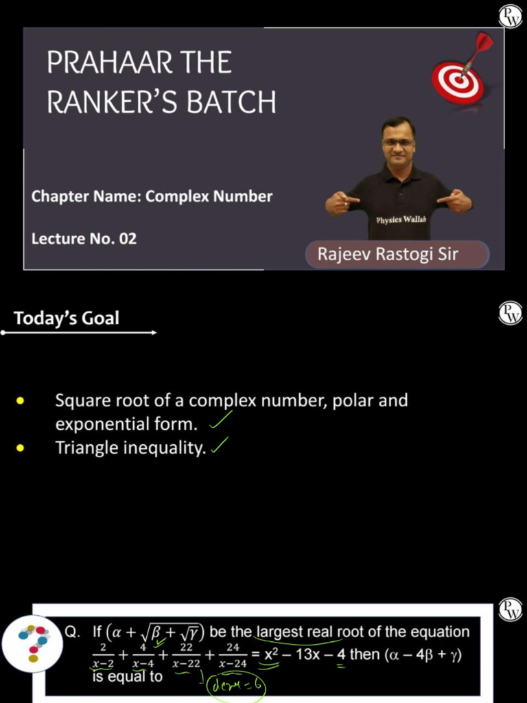 Complex_Numbers_02_Class_Notes_Complex_Numbers_02_Class_Notes_Prahar | PDF