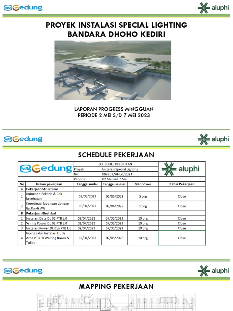 Progress Instalasi Pencahayaan Bandara Kediri | PDF