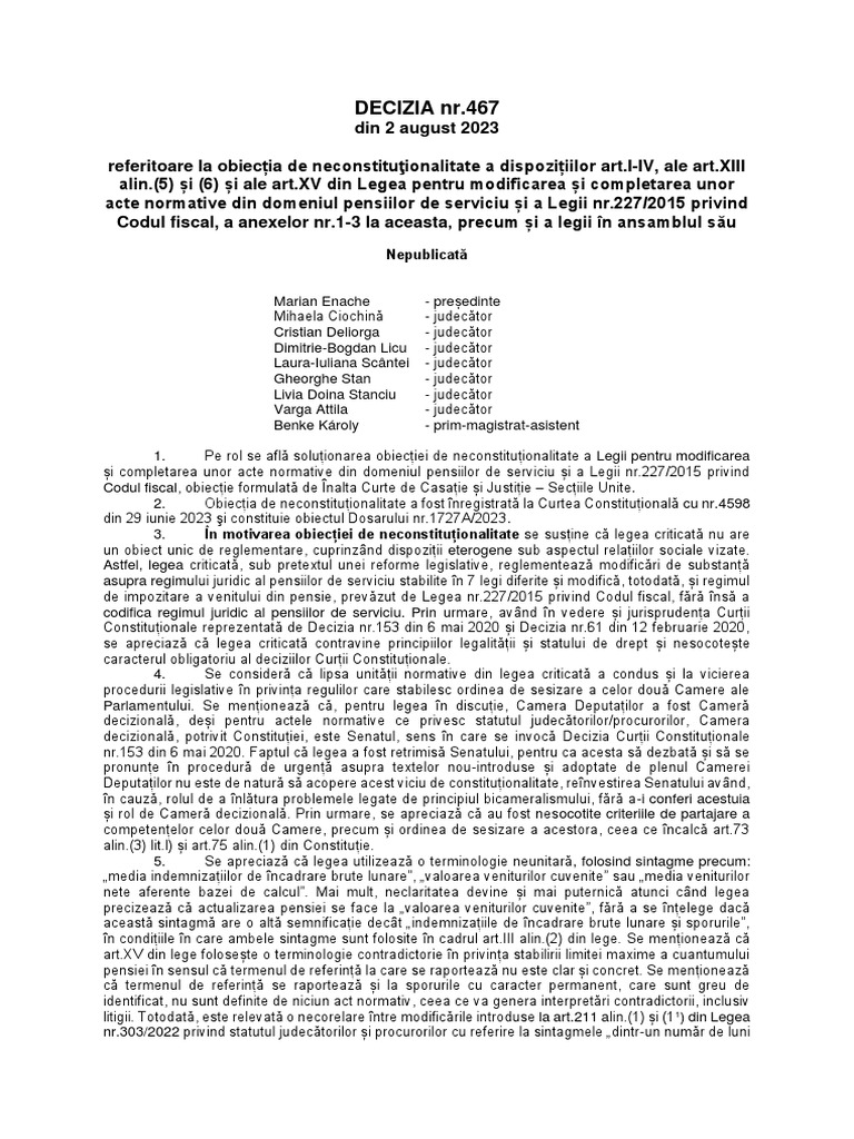 CCR Decizie-467 2023 | PDF