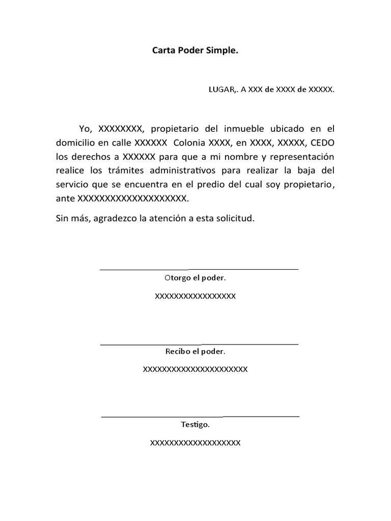Carta Poder Simple | PDF