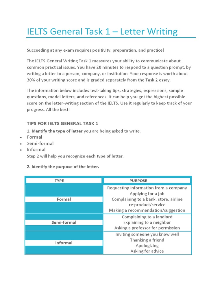 IELTS General Task Notes 1 | PDF | Word | International English ...