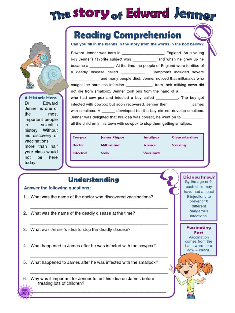 Edward Jenner Reading Comprehension | PDF