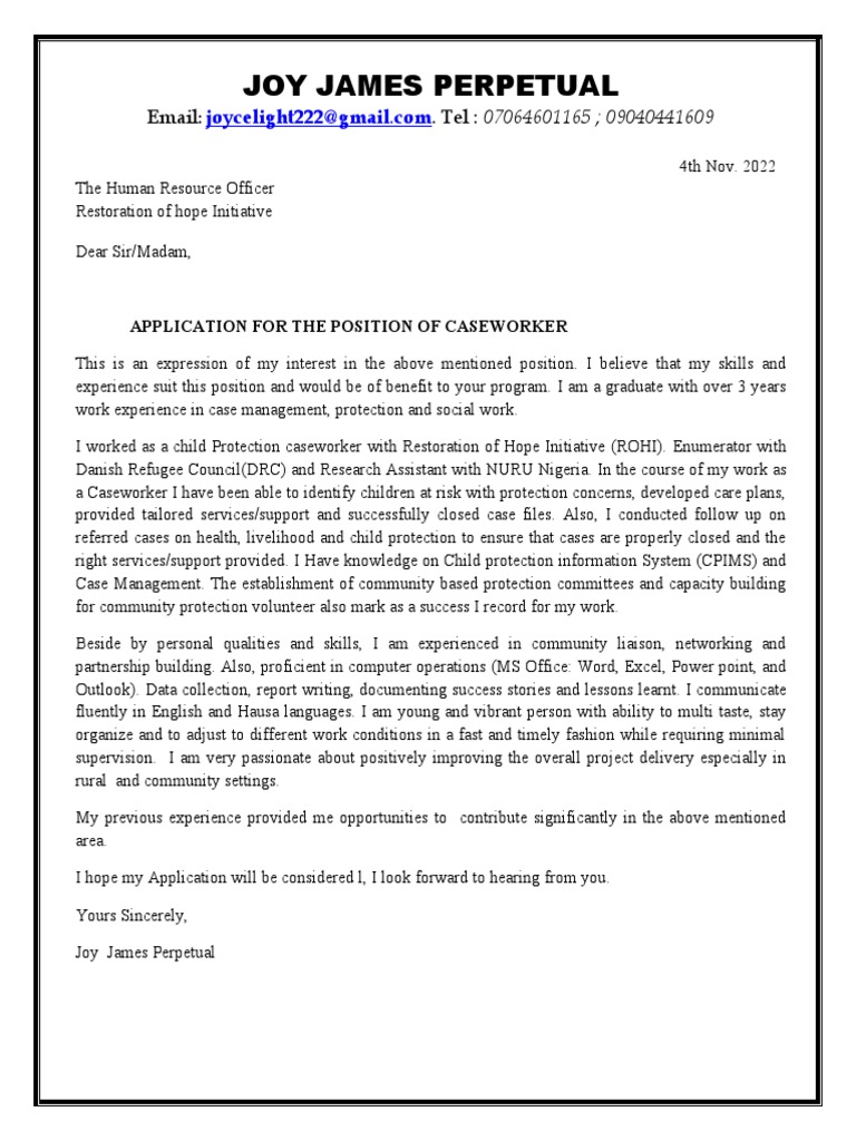 Joy James - CV. CL ROHI | PDF | Child Protection | Caregiver
