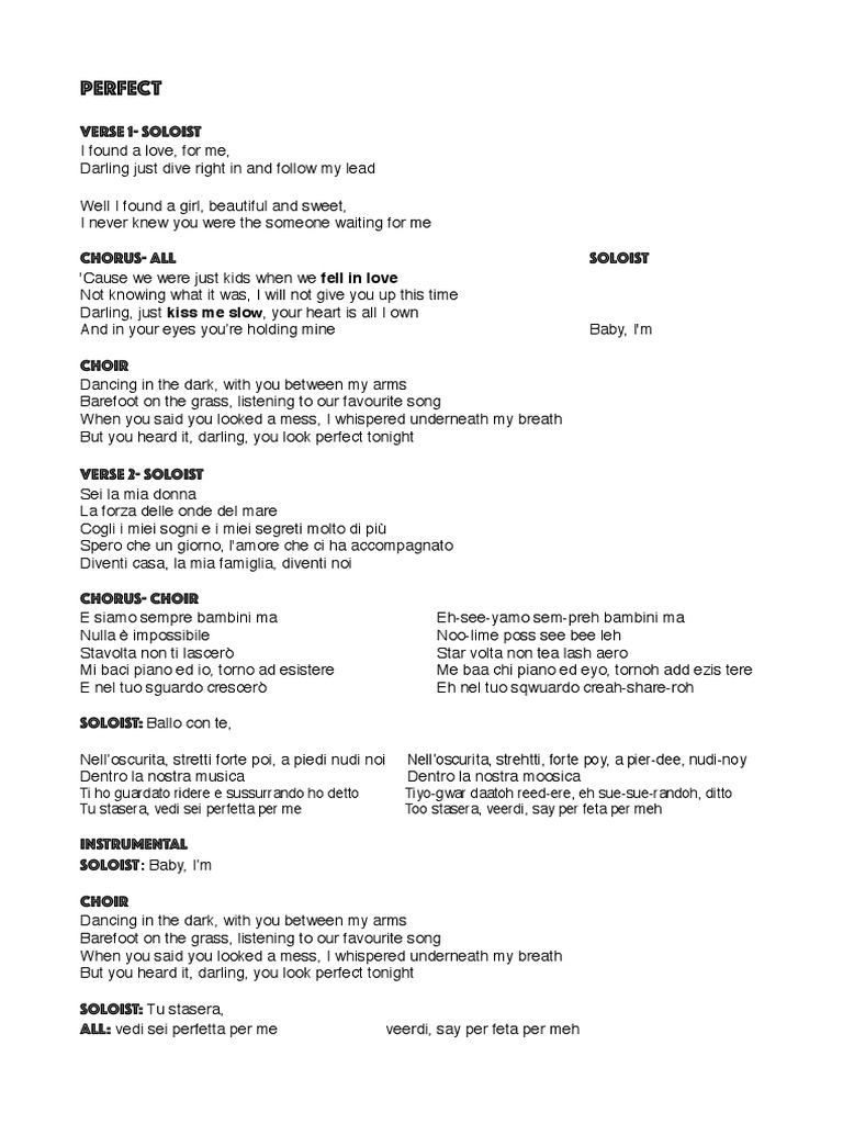 Perfect Symphony (Lyrics) | PDF
