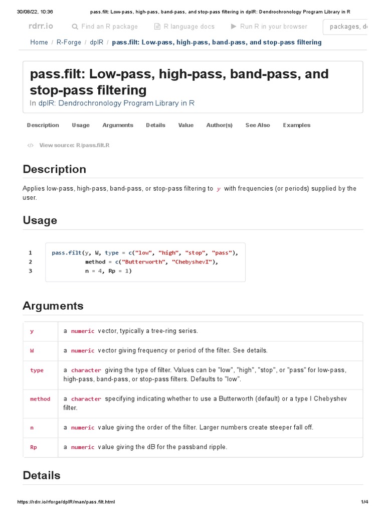 Pass - Filt - Low-Pass, High-Pass, Band-Pass, and Stop-Pass Filtering in DPLR - Dendrochronology ...