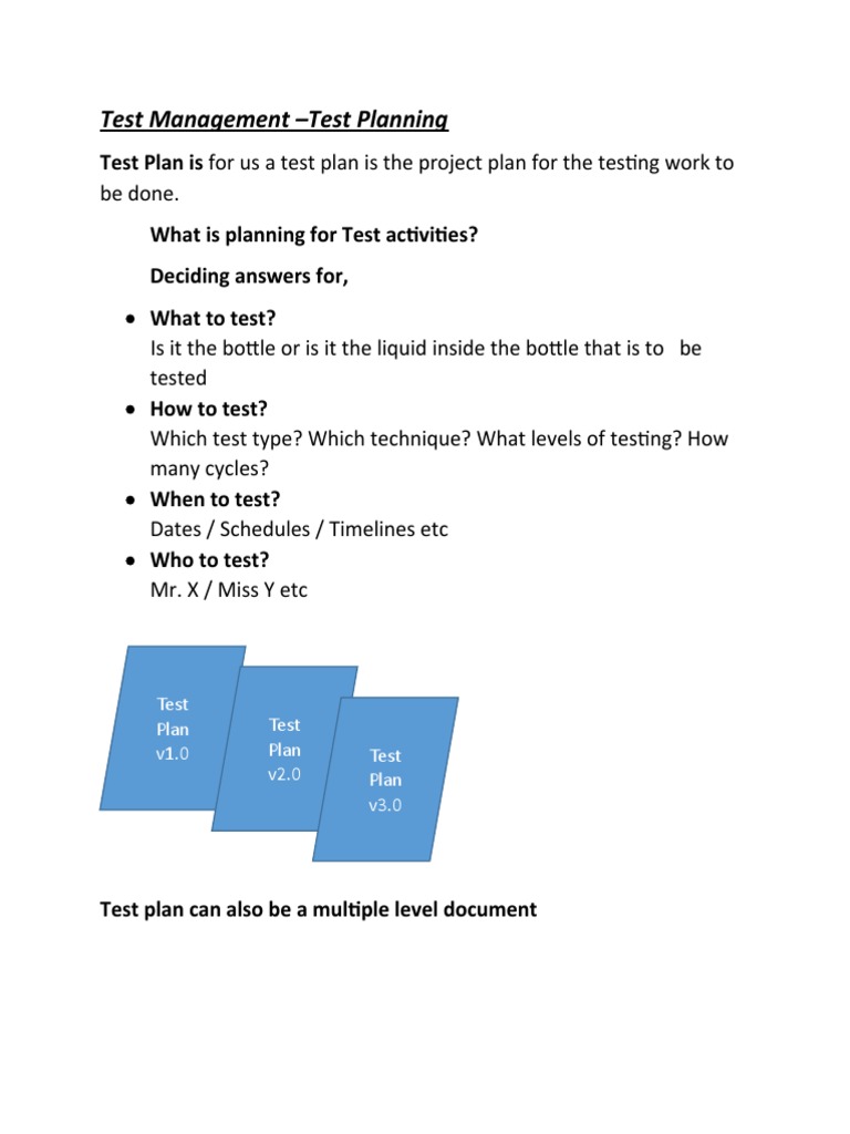 Test Management Overview and Planning | PDF | Systems Engineering ...