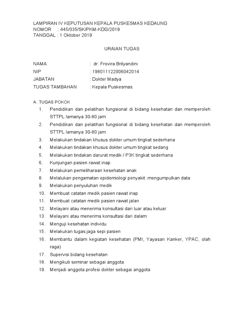 Lamp 4 Tugas PNS 1 Pebruari 2020 - Baru | PDF