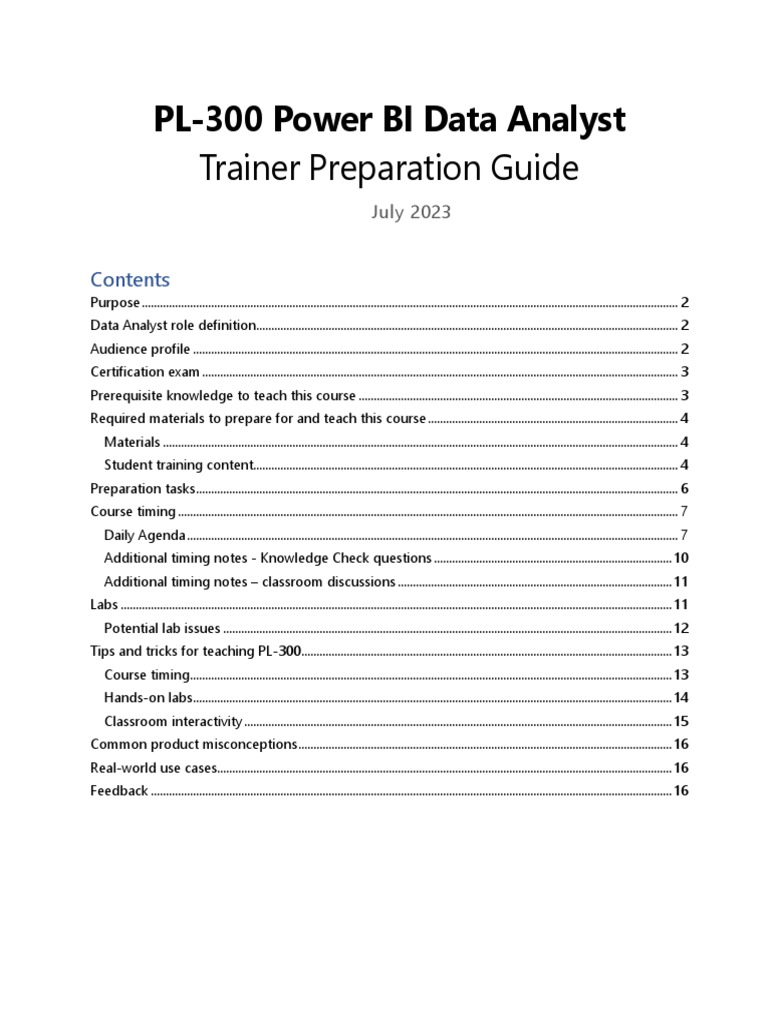PL 300T00A ENU TrainerPrepGuide | PDF