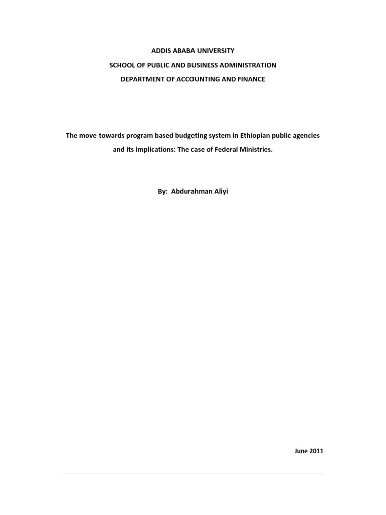 Abdurahman Aliyi | PDF | Budget | Policy