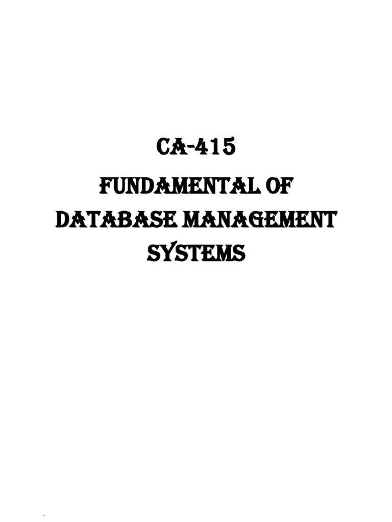 CA415 UNIT 1 Introduction | PDF