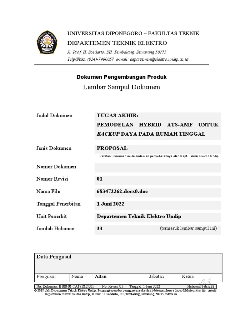 B100 - Pemodelan Hybrid ATS-AMF | PDF