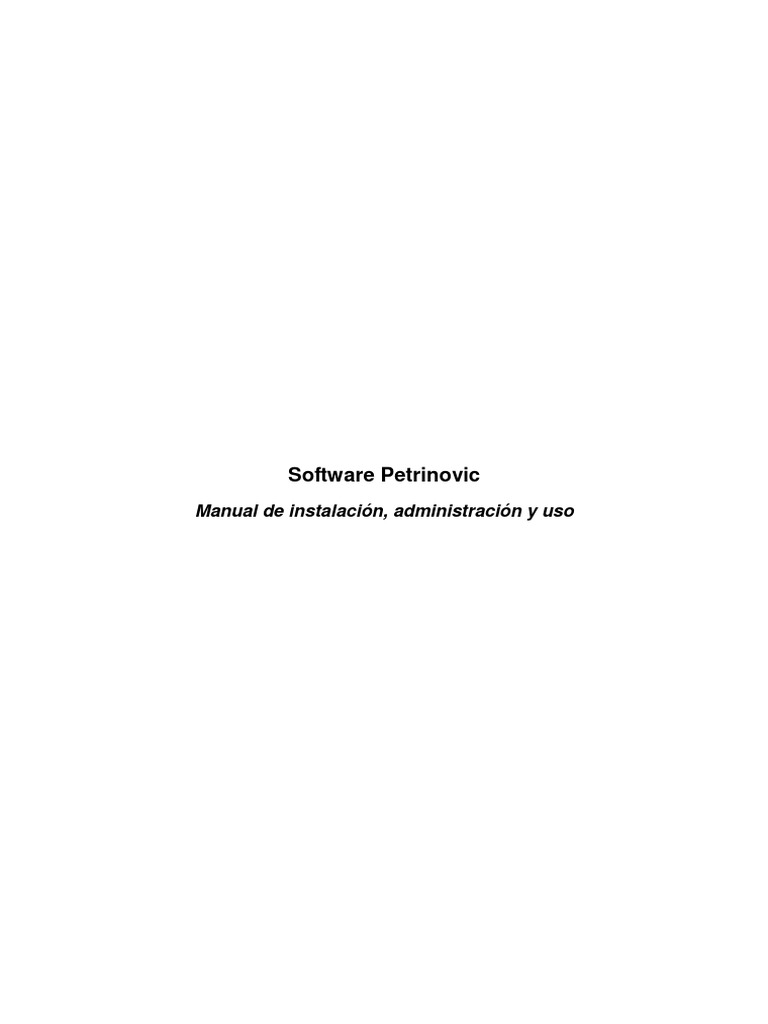 Software Petrinovic: Instalación y Uso | PDF | Software | Cámara