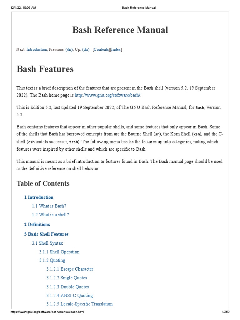 Bash Reference Manual Pdf Command Line Interface Shell Computing