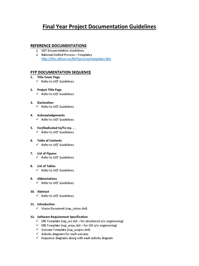 FYP DocumentationGuidelines | PDF