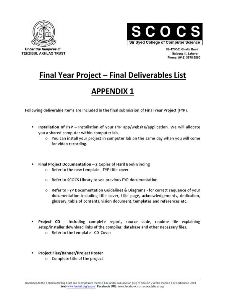 Final Year Project Submission Guide | PDF | Computers