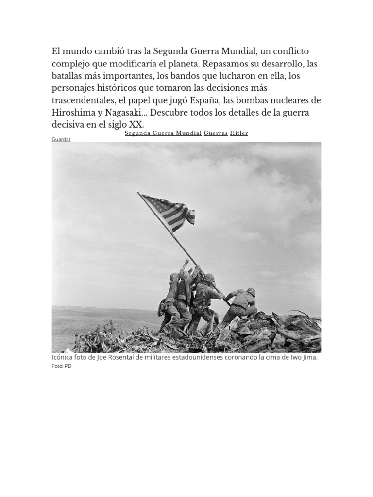 Historia de la Segunda Guerra Mundial | PDF