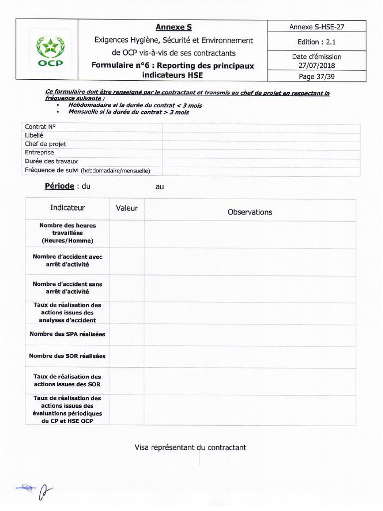 Formulaire N°6 Annexe S GEEX-37 | PDF