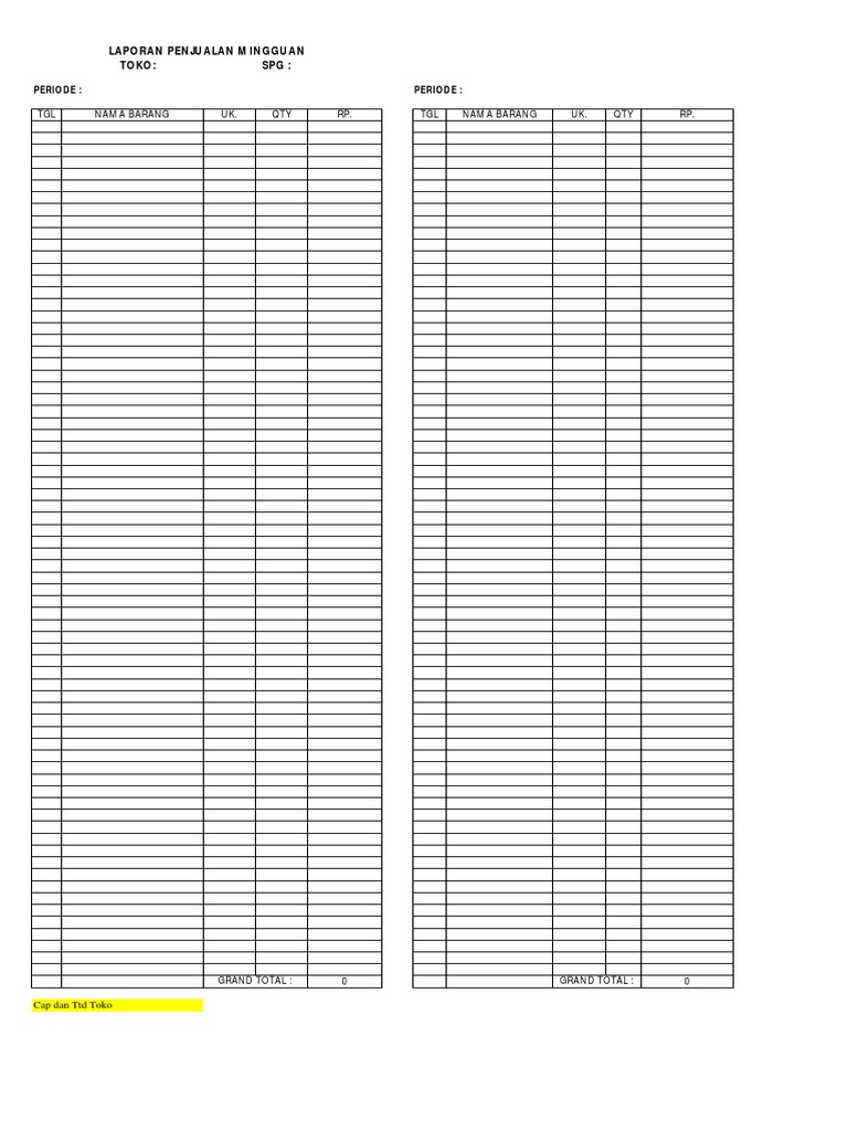 Format Laporan SPG | PDF