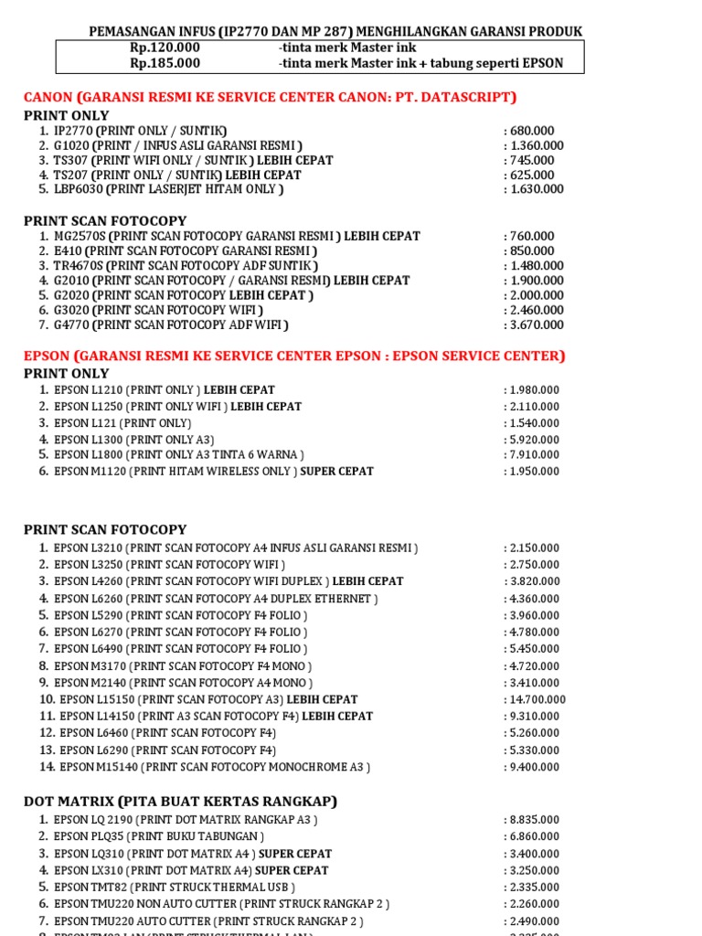 Brosur Printer Dempocomputer | PDF