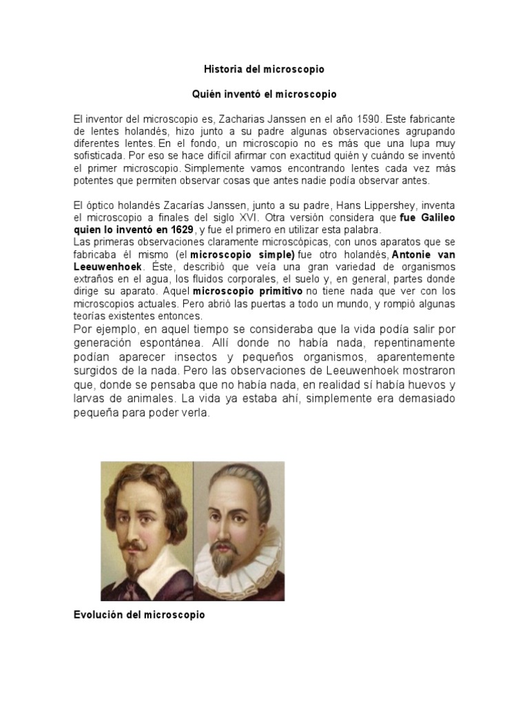 Zacharias Janssen y el microscopio | PDF | Microscopio | Fuerza atómica ...