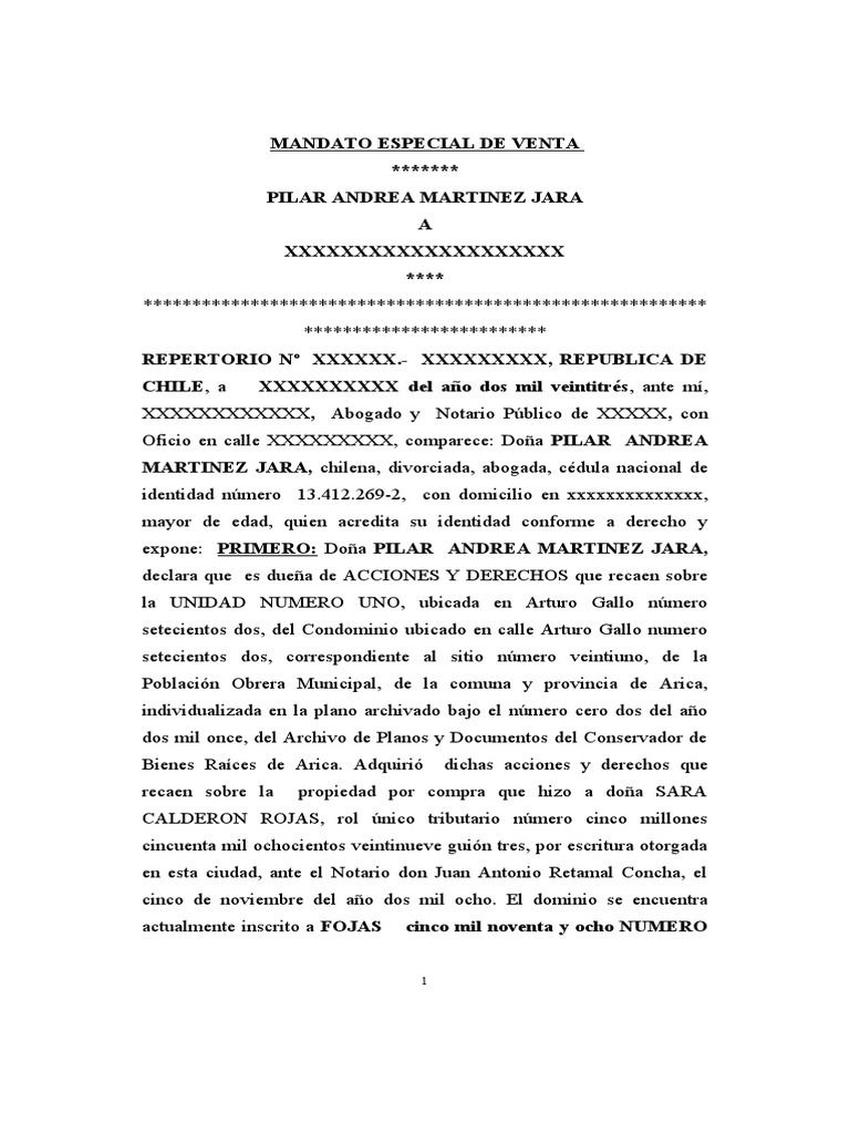 Modelo Mandato Venta | PDF