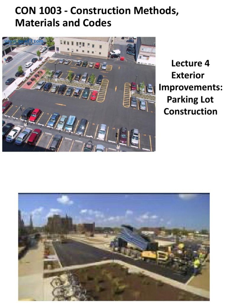 Lecture 4 Parking Lot Pdf Road Surface Concrete