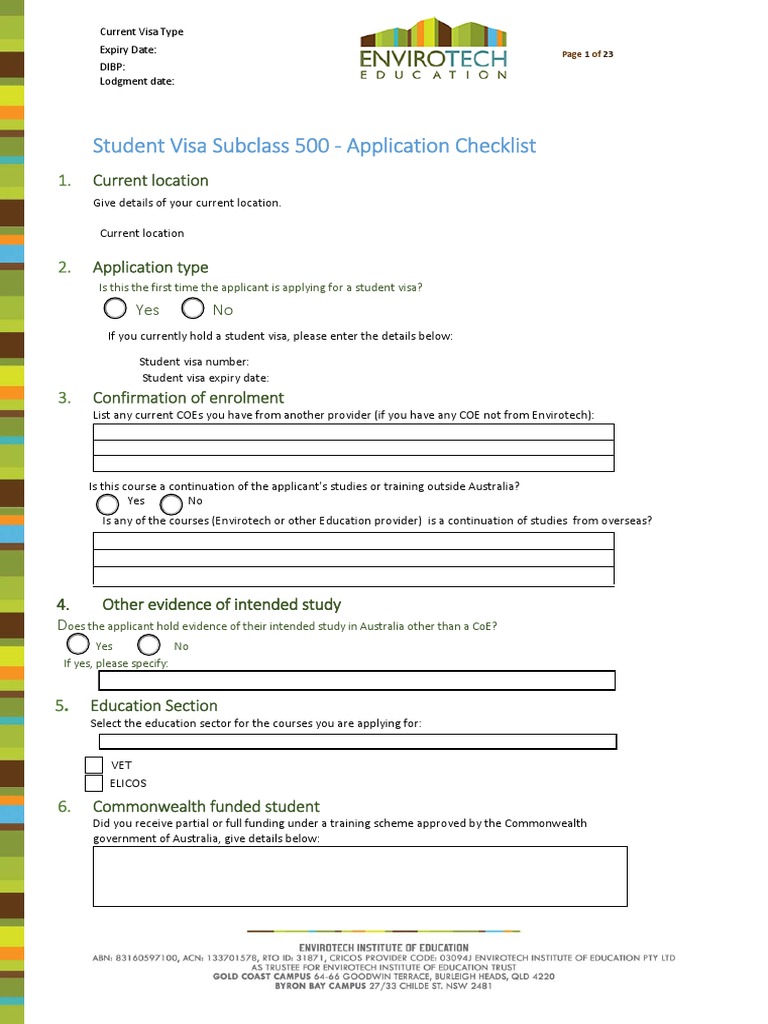 Student Form 500 Visa Checklist (4) | PDF | Travel Visa | Passport