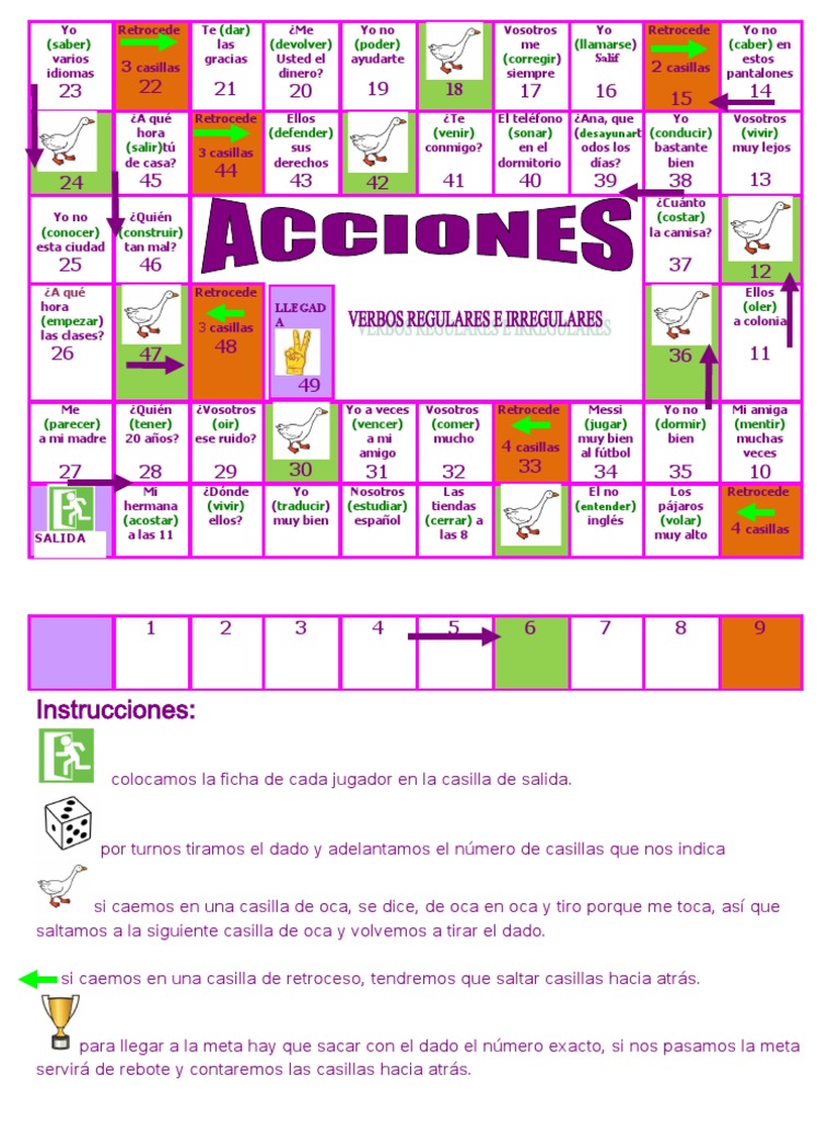 El Presente Verbos Regulares e Irregulares Actividades y Juegos Juegos ...