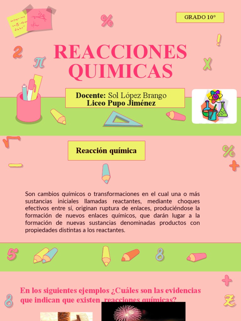 Tipos y Evidencias de Reacciones Químicas | PDF | Reacciones químicas ...