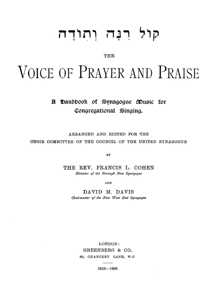 Synagogue Music Handbook for Worship | PDF | Hymns | Jews And Judaism