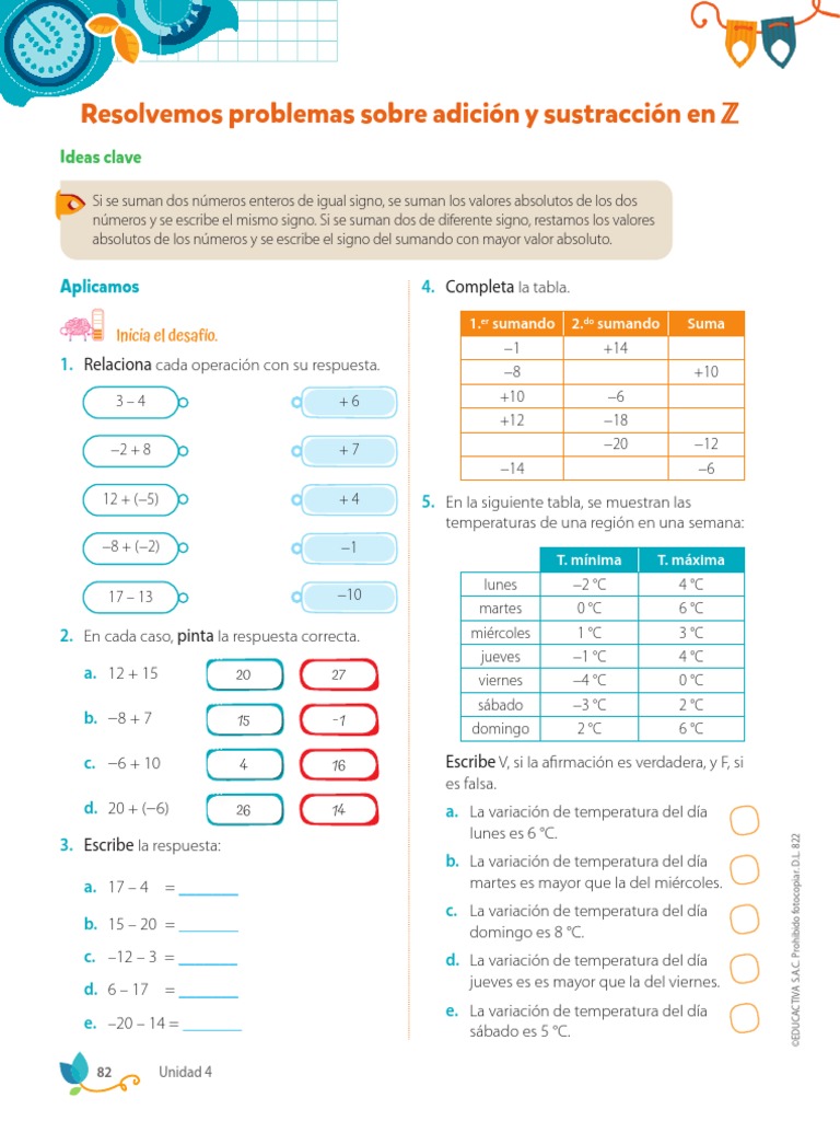 Matematica 6to grado | PDF | Entero