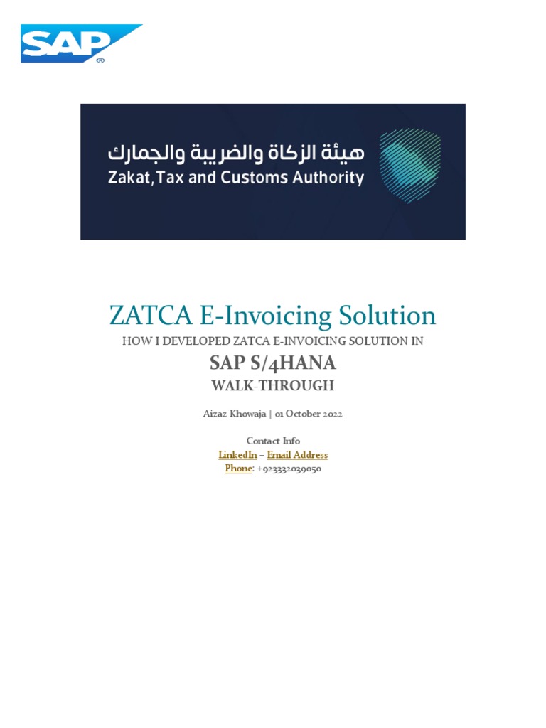 ZATCA E-Invoicing Customized Solution in SAP ECC_S4HANA | PDF | Web ...