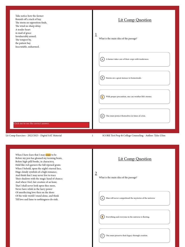 Lit Comp Questions (Set 3) | PDF Lit Comp Questions (Set 3) | PDF