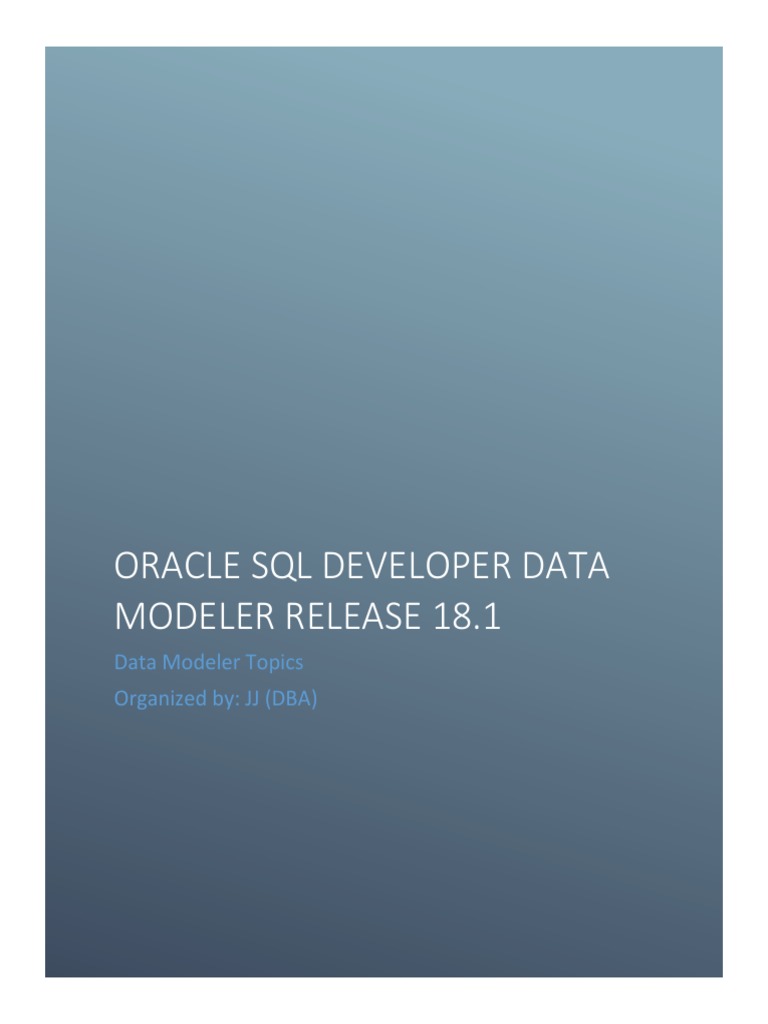 Oracle Data Modeler Topics Pdf