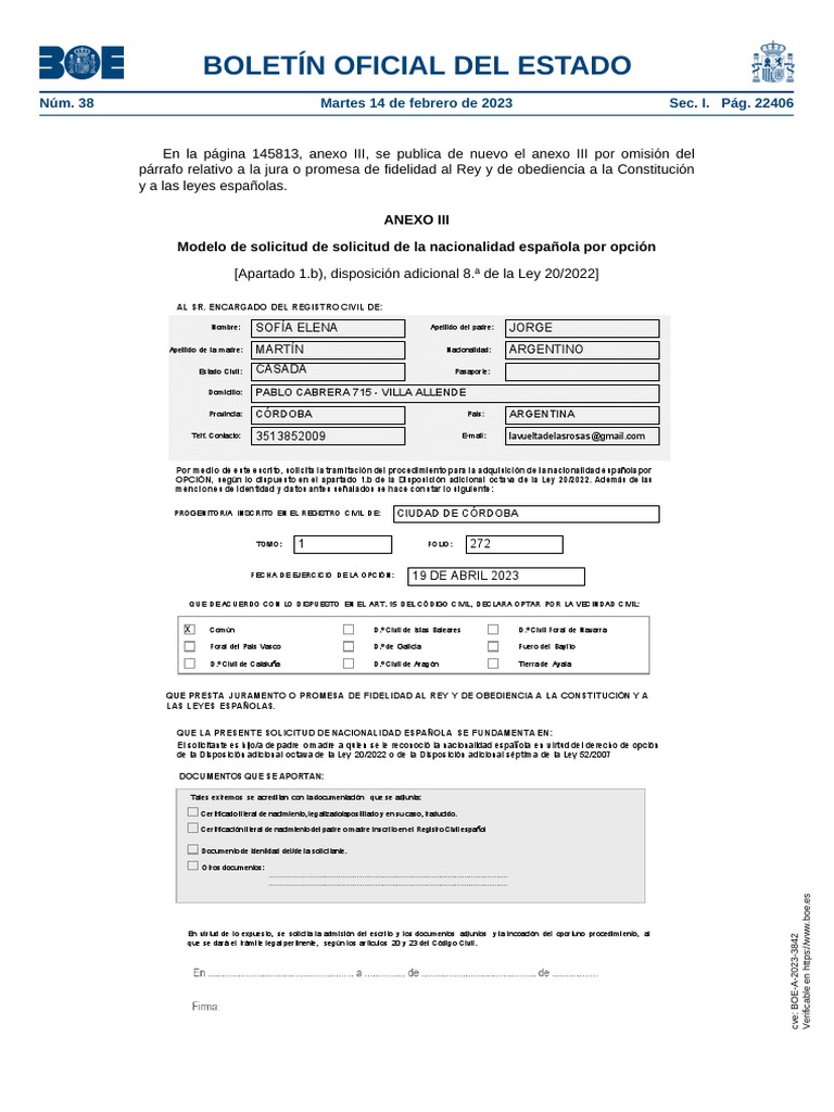 SOFÍA Anexo III LMD (1) FORMULARIOS-1 | PDF