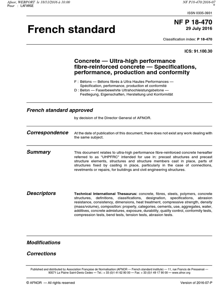 NF P18 470NF P18 470 (E) - Specifications, Performance, Production and Conformity 29 July 2016 ...